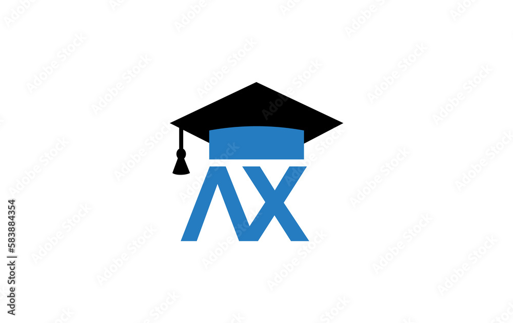 Education letter AX symbol. Graduation cap logo and sign Stock ...