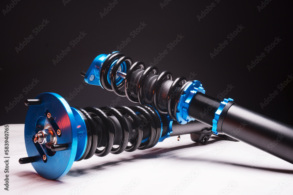 auto suspension tuning coilovers shock absorbers and springs blue for a ...