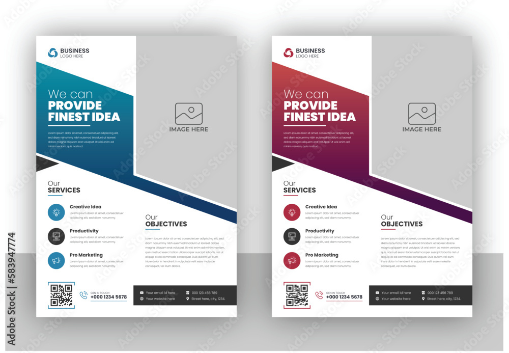 Corporate business multipurpose flyer design and brochure cover page ...