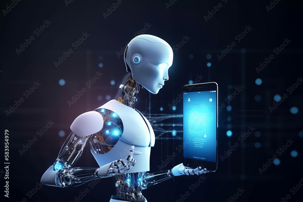 System Artificial Intelligence, Chat AI, Machine Learning, Neural networks. Machines ...