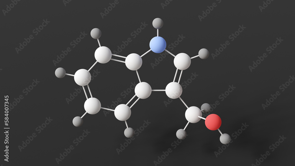 indole-3-carbinol molecule, molecular structure, cruciferous vegetable ...