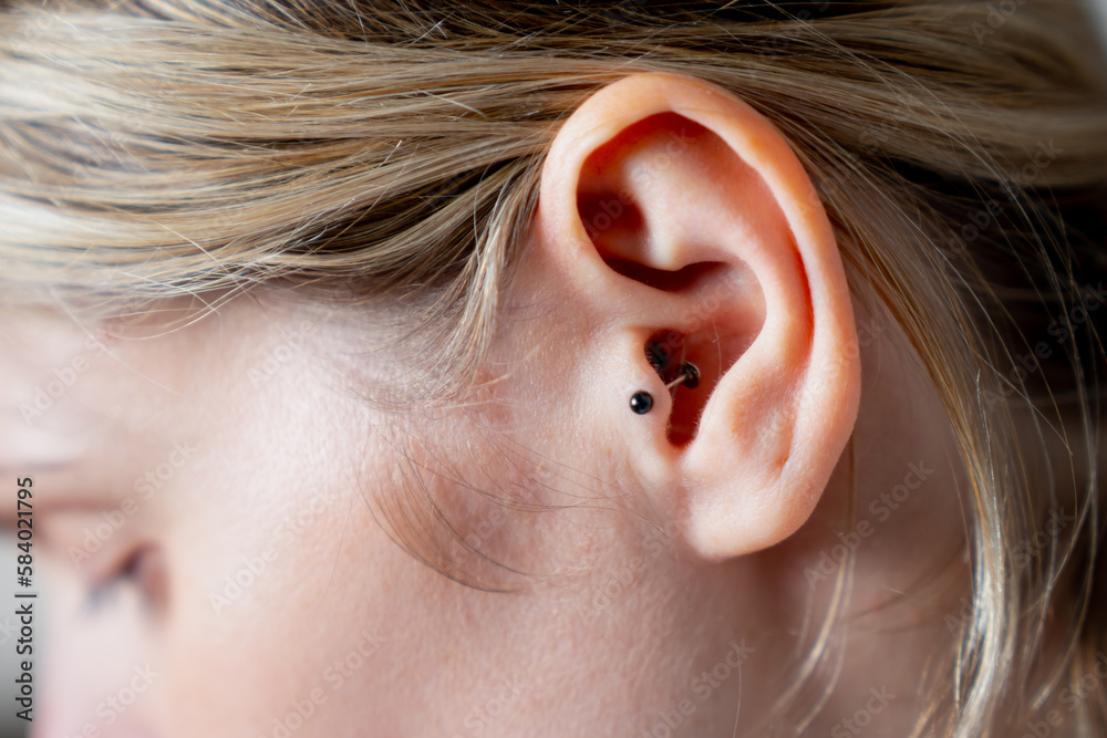 Black tragus earrings store