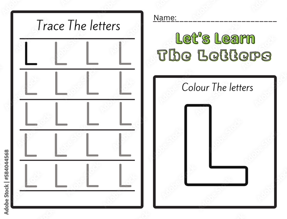 letters l. Learning Kids counting activity. Worksheet for learning ...