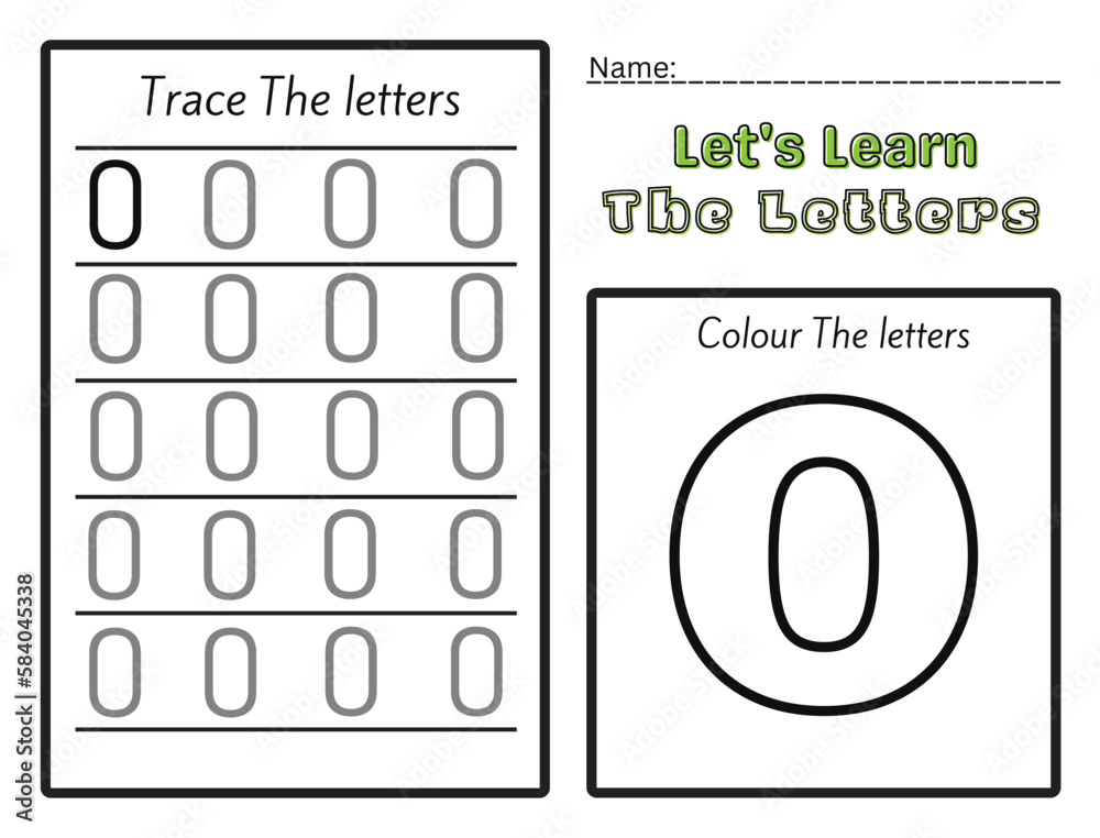 letters o. Learning Kids counting activity. Worksheet for learning ...
