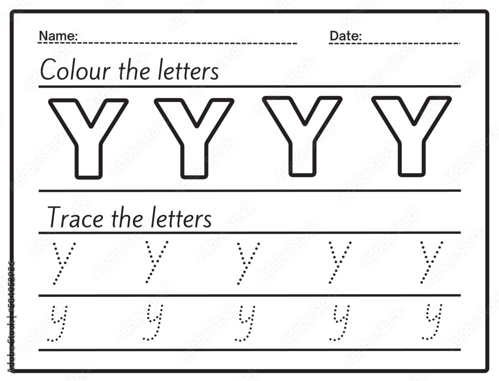 Letter tracing and coloring page for kids. Kids can practice and trace ...