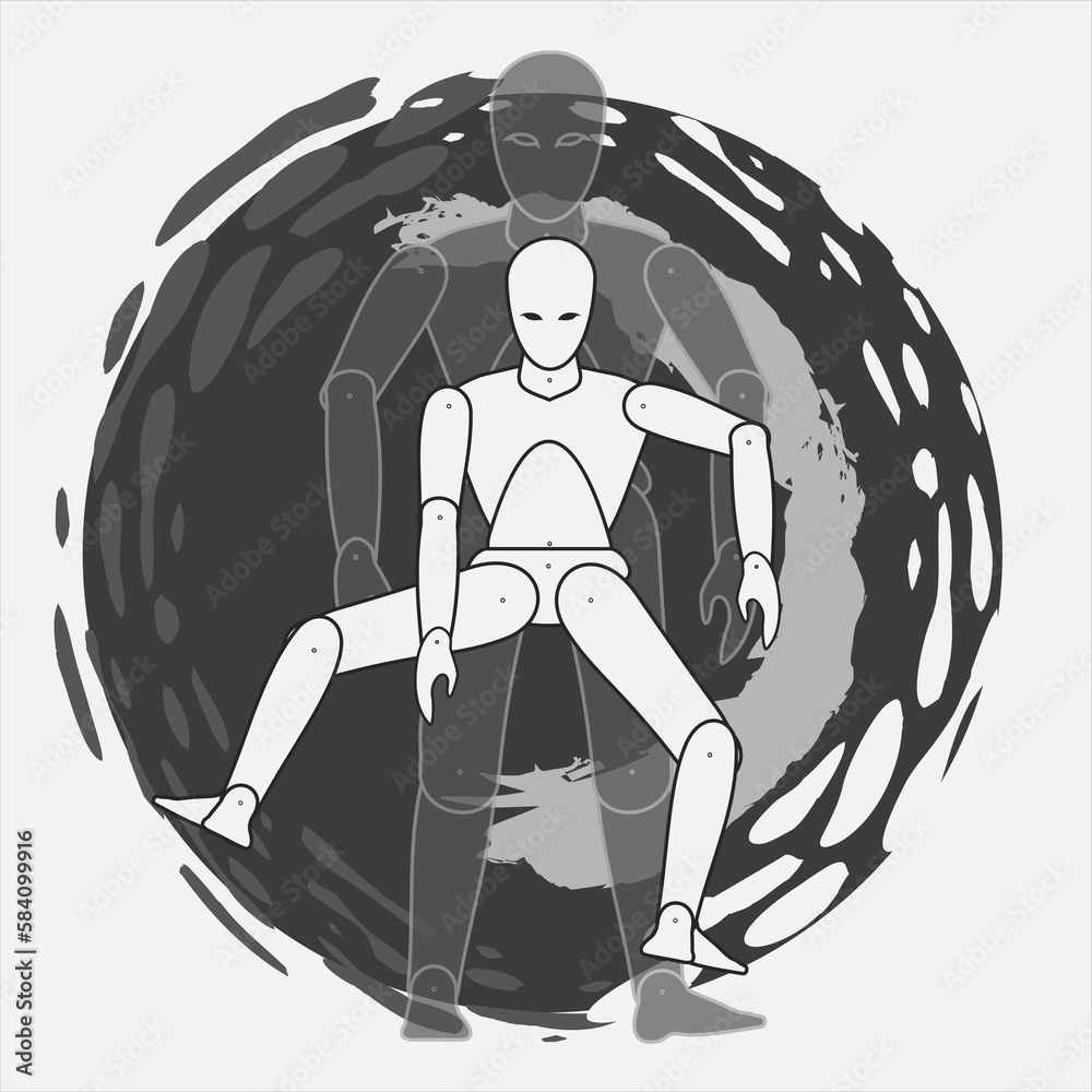 Action figures of human torsos with various styles of fighting moves ...