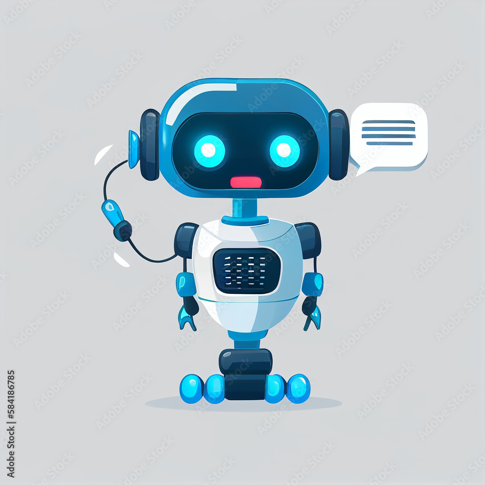 AI Chat Bot icon transparent png asset. Cute robot with a microphone ...