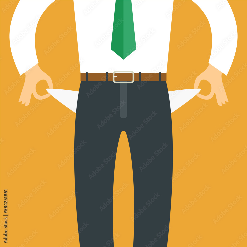 Businessman has no money Stock Vector | Adobe Stock
