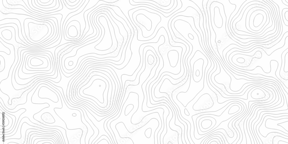 Seamless pattern with White wave paper topographic contours map ...