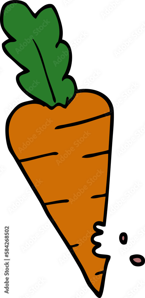 cartoon doodle carrot with bite marks Stock Illustration | Adobe Stock