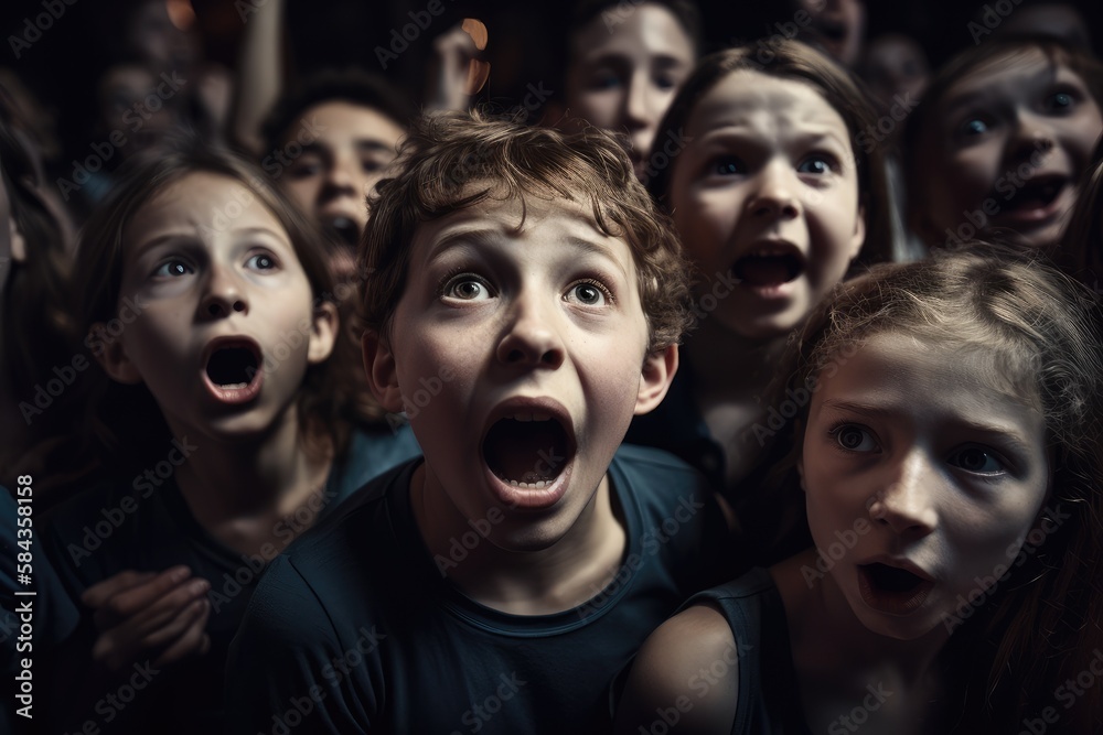 Ilustración de Stock A crowd of screaming children can be a chaotic and ...