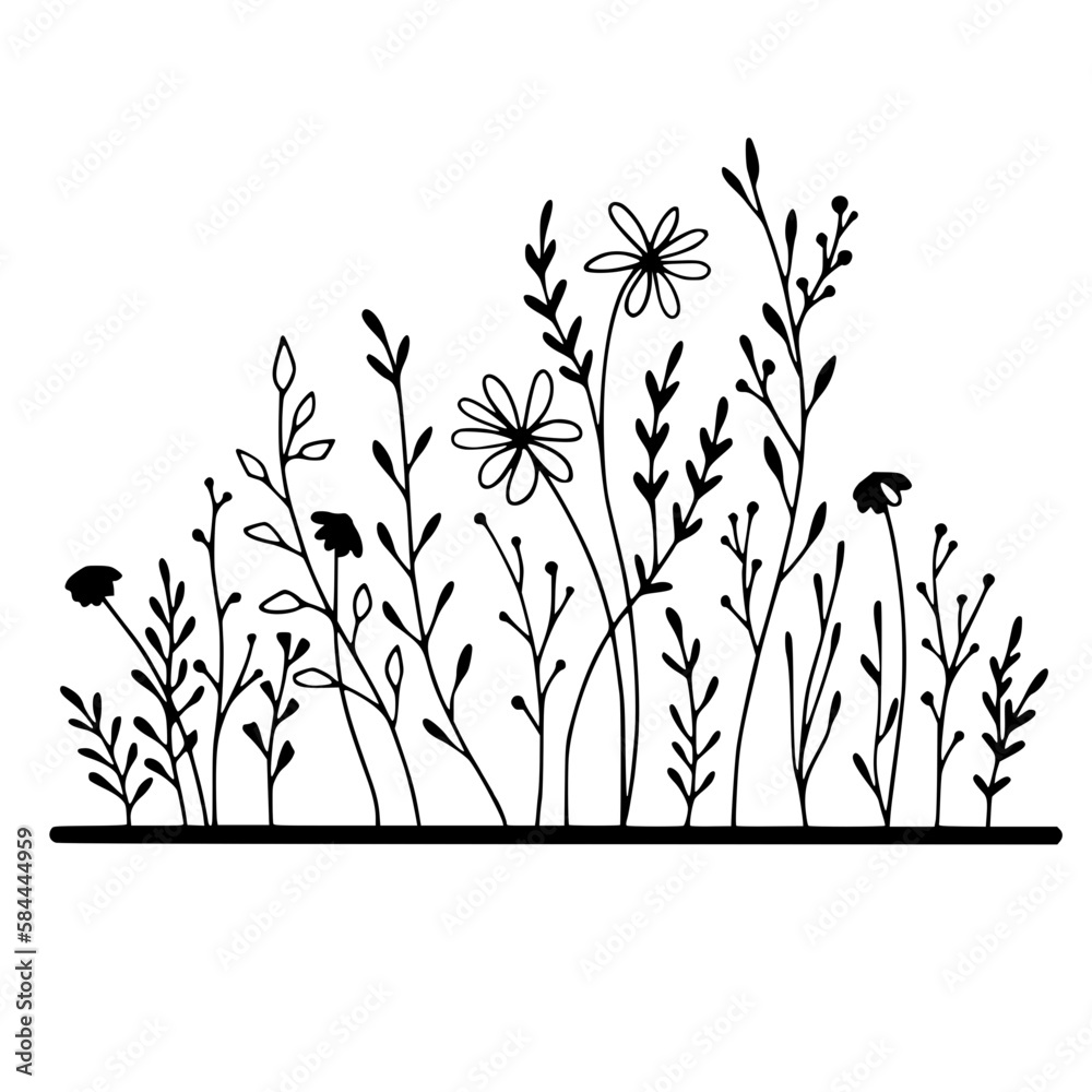 Wildflowers SVG | Floral Monogram SVG | Trendy SVG | Wildflower Clipart ...