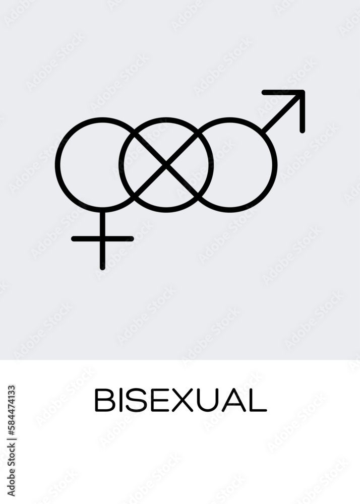 bisexual gender orientation symbol sexual icon Stock Vector | Adobe Stock