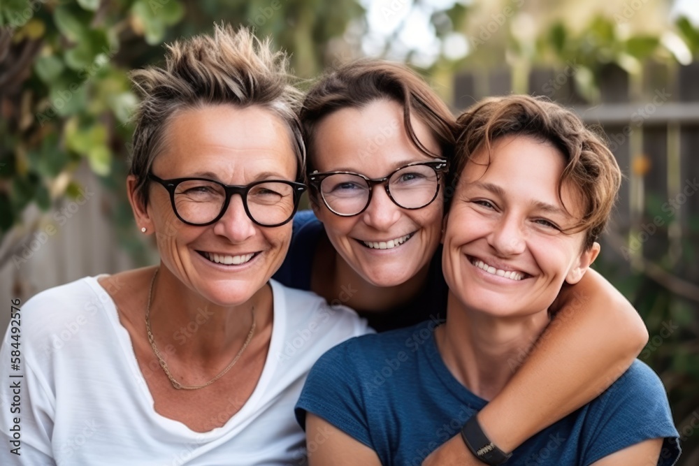 Polyamorous people, Smiling lesbians living in a Polyamorous ...
