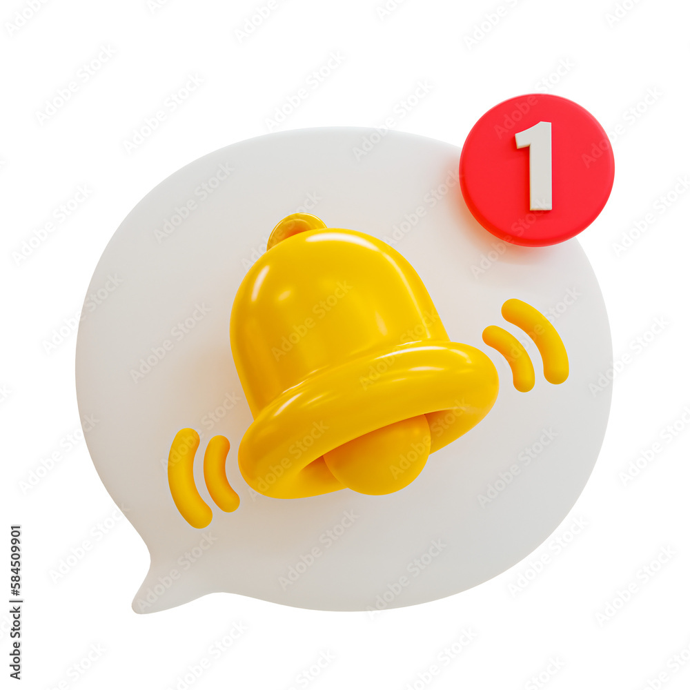 3d minimal turn-on notification concept. New update reminder. New ...