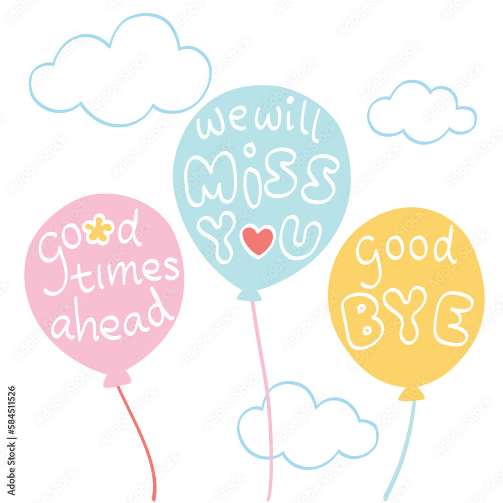 We will miss you on cloud background - hand drawn Stock Vector | Adobe ...