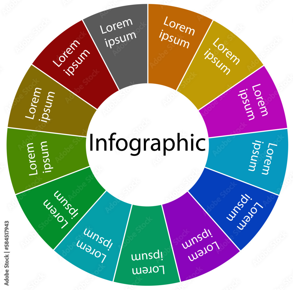 13 points of infographic and diagram of process Stock Vector | Adobe Stock