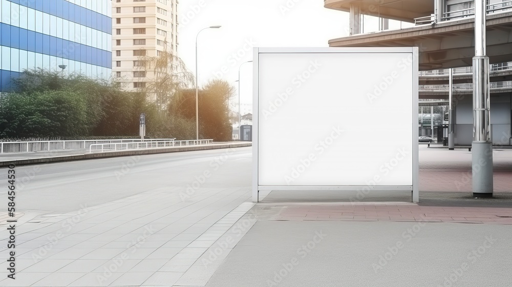 Generative AI, Realistic street big billboard mock up blank for ...