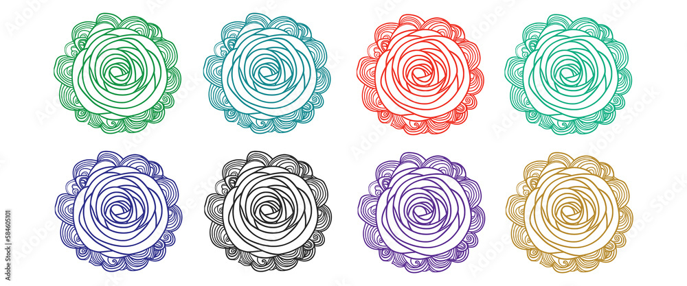 Nice Roses Vector artwork coloring page, coloring book, black outline ...