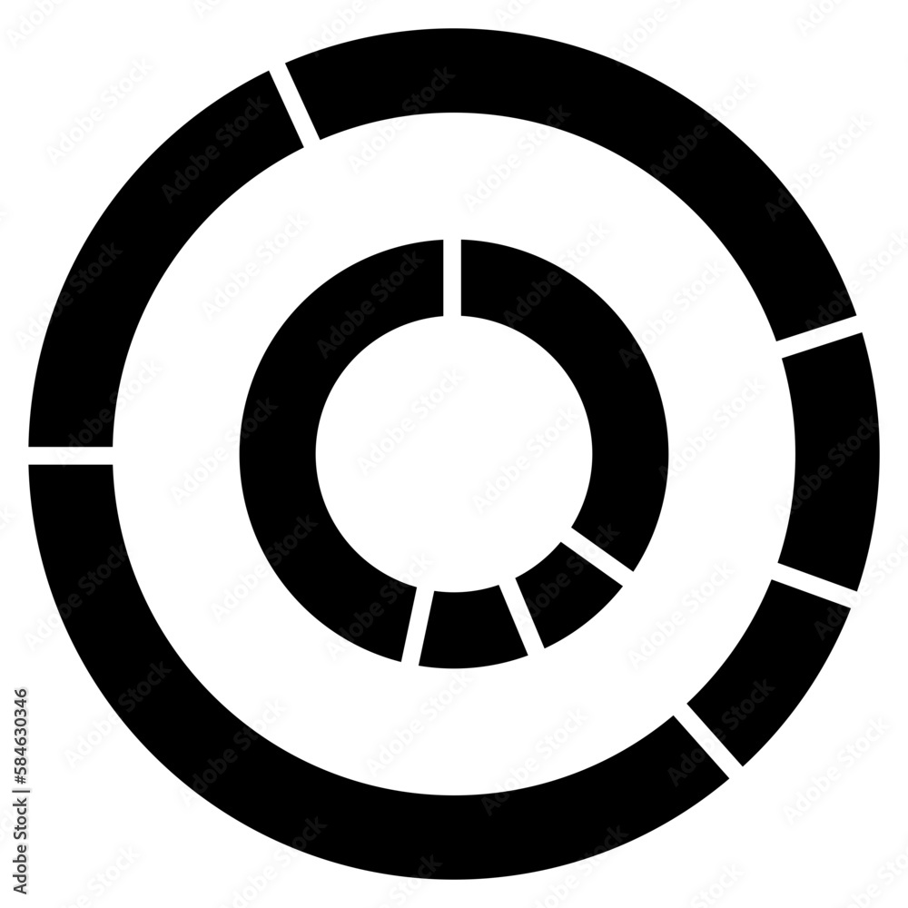 Solid Donut Chart icon Stock Vector | Adobe Stock