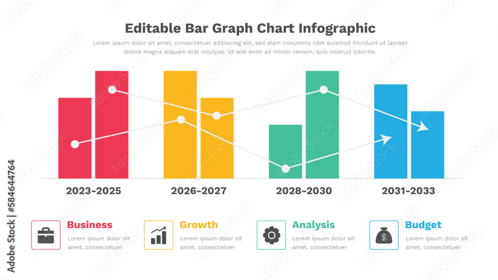 Bar chart Infographic presentation template Fully editable Stock Vector ...