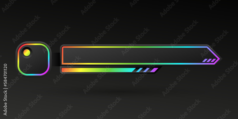 Abstract black and RGB gradient colors lower third breaking news screen ...