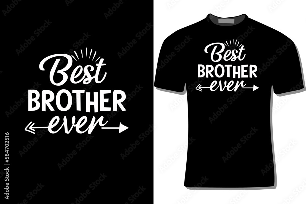 Best Little Brother Ever T-Shirt Design For Print, Poster, Card, Mugs ...