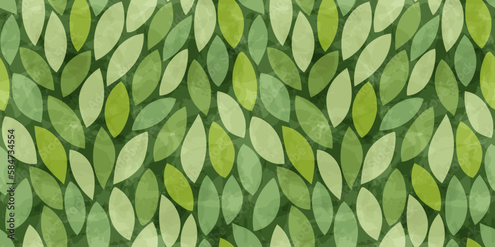 Green leaves seamless vector pattern. Watercolor tea leaf background ...
