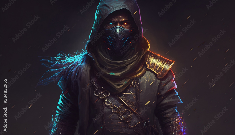 hyperdetailed Colorful Fantasy Ninja - RGB Wallpaper and Background ...