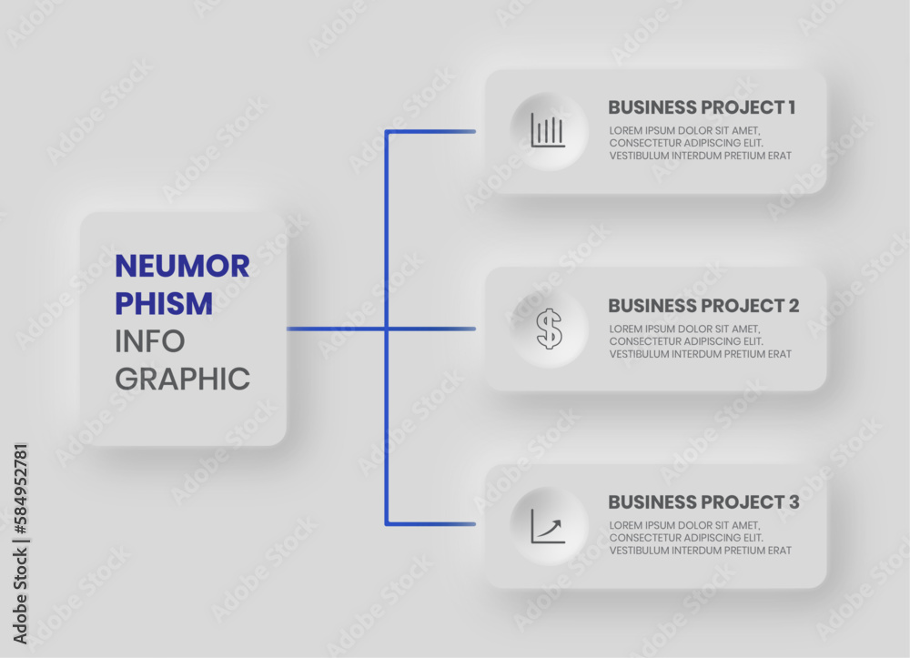 Neumorphism infographic, mind Map Infographic illustration. Stock ...