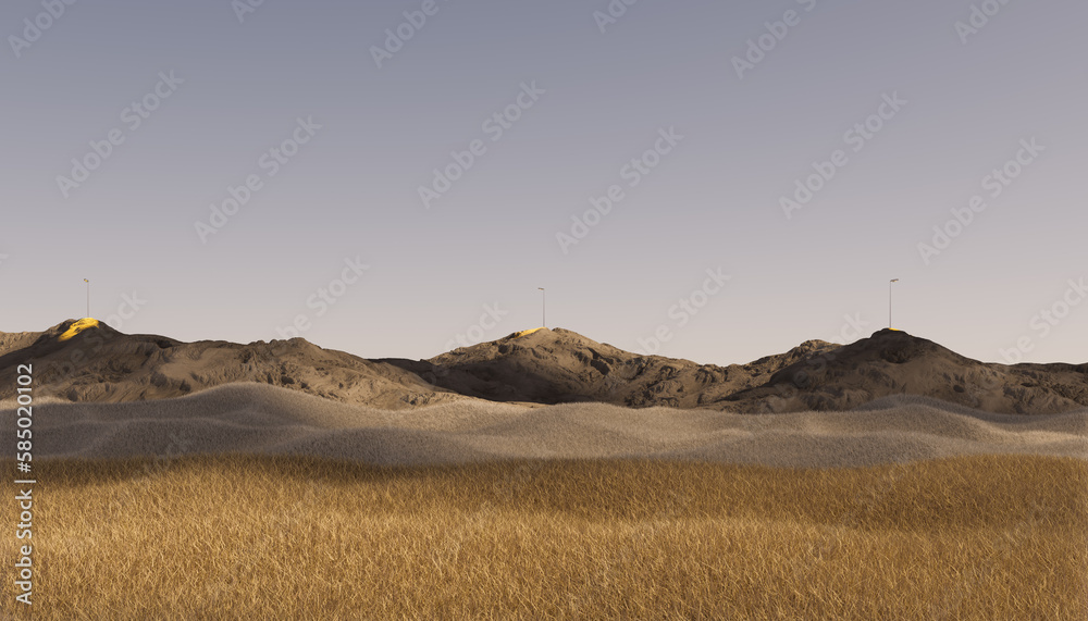 Minimal grass landscape Stock Photo | Adobe Stock
