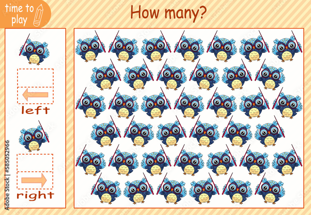 children's educational game, tasks. calculate how many items will be ...