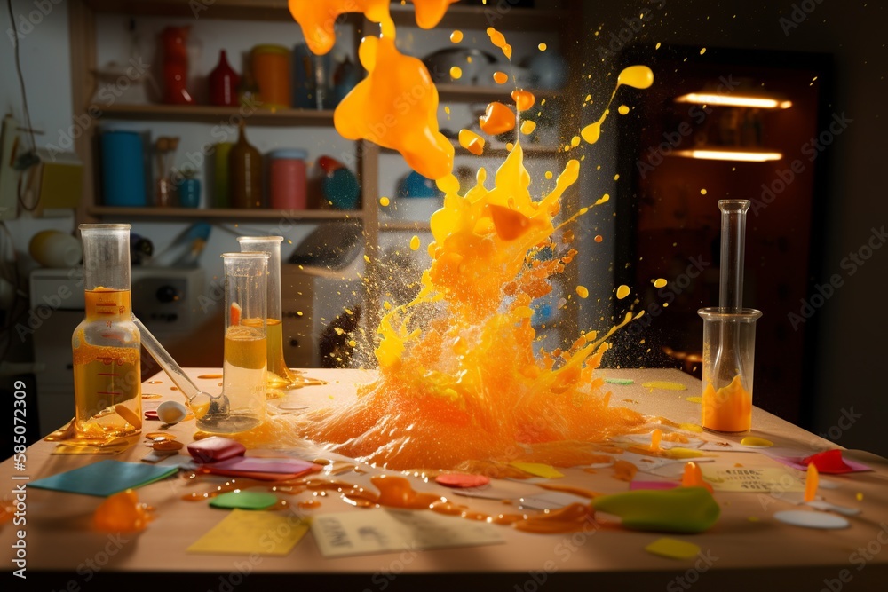 chemistry lab explosion papercraft Stock Illustration | Adobe Stock