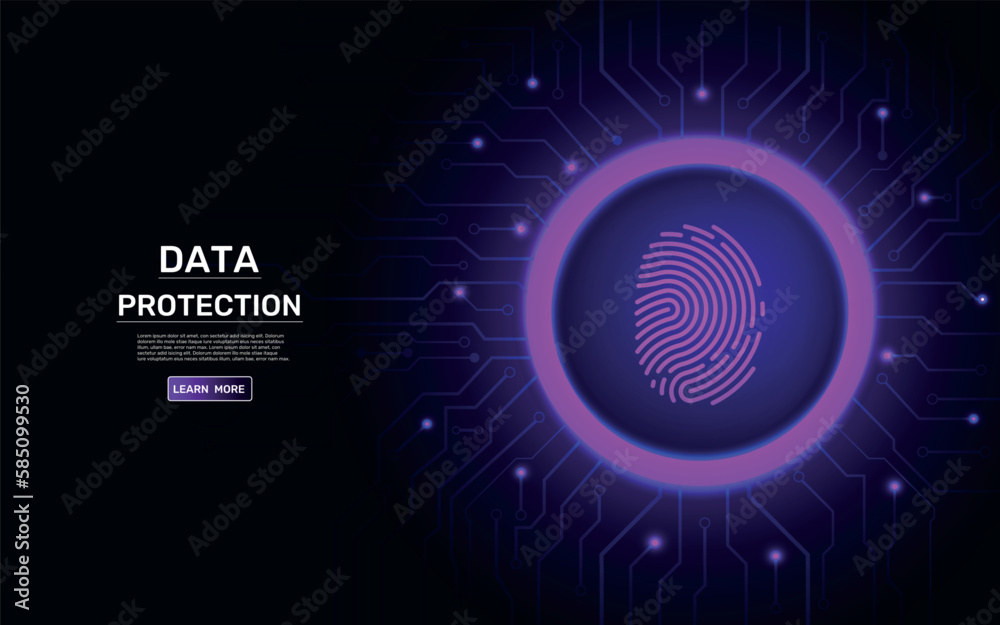 Vektor Fingerprint safety technology. Cyber security. Electrical board ...