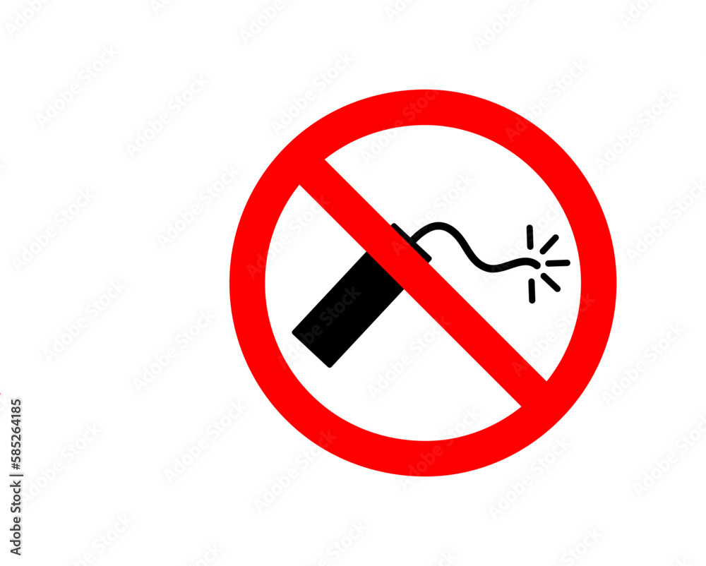 sign prohibited firecrackers.no firecrackers .no symbols.eps Stock ...