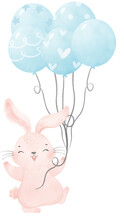 Cheerful Bunny With Balloons Free Stock Photo - Public Domain Pictures