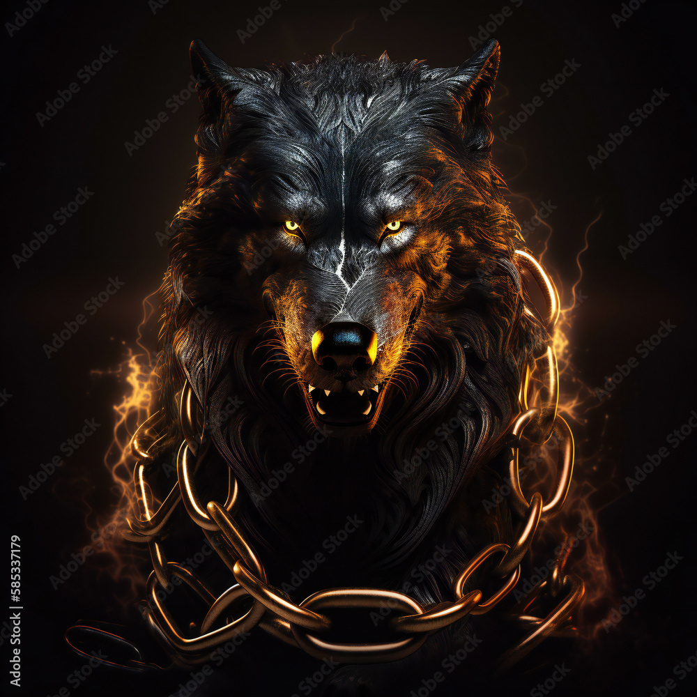 ภาพประกอบ Stock Fenrir, the Formidable Norse Wolf in Ancient Myth ...