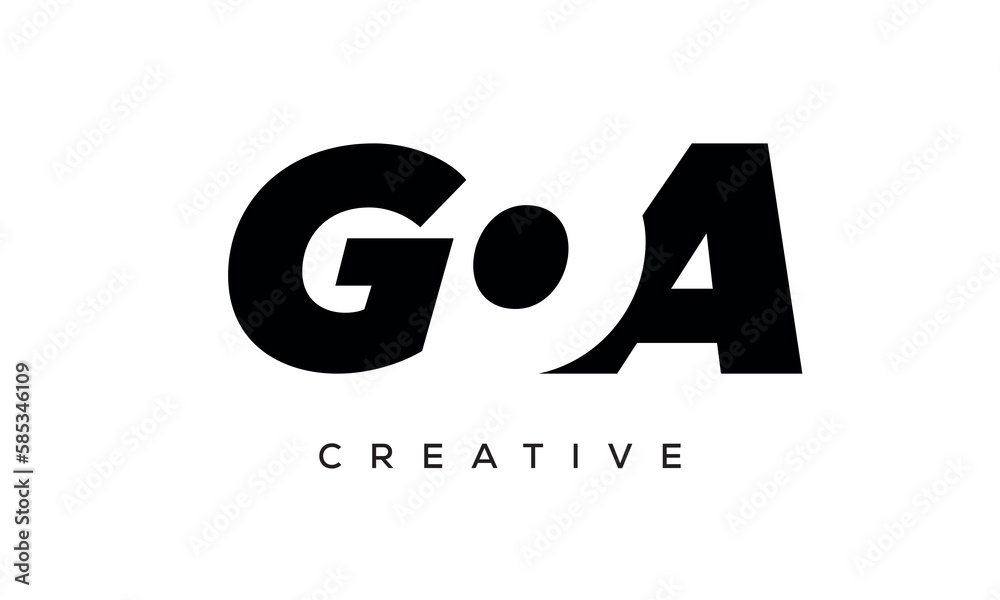 GOA letters negative space logo design. creative typography monogram ...