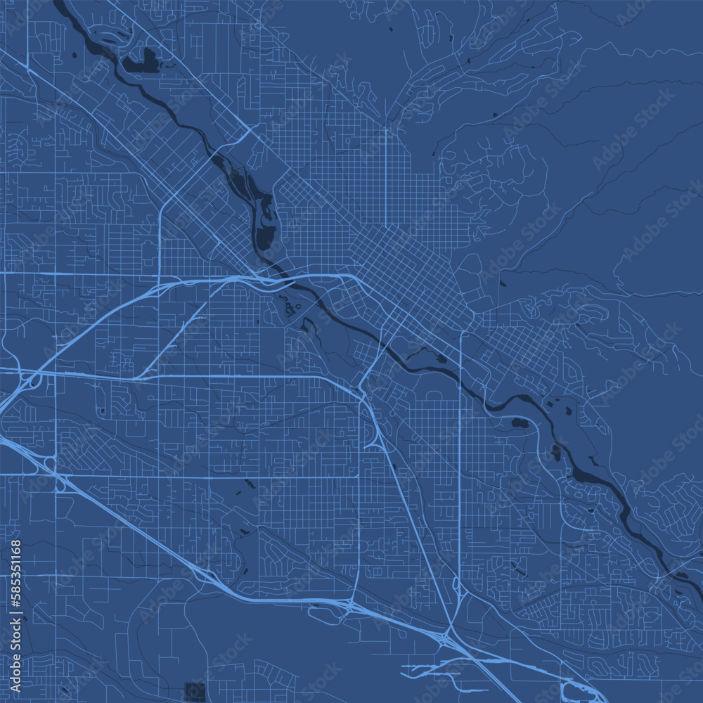 Blue Boise map, Idaho, detailed municipality map. skyline panorama ...