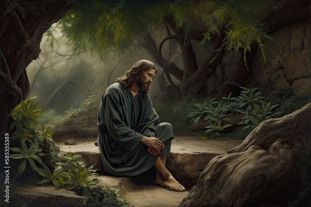 Jesus Christ praying in the garden of Gethsemane oil painting ...