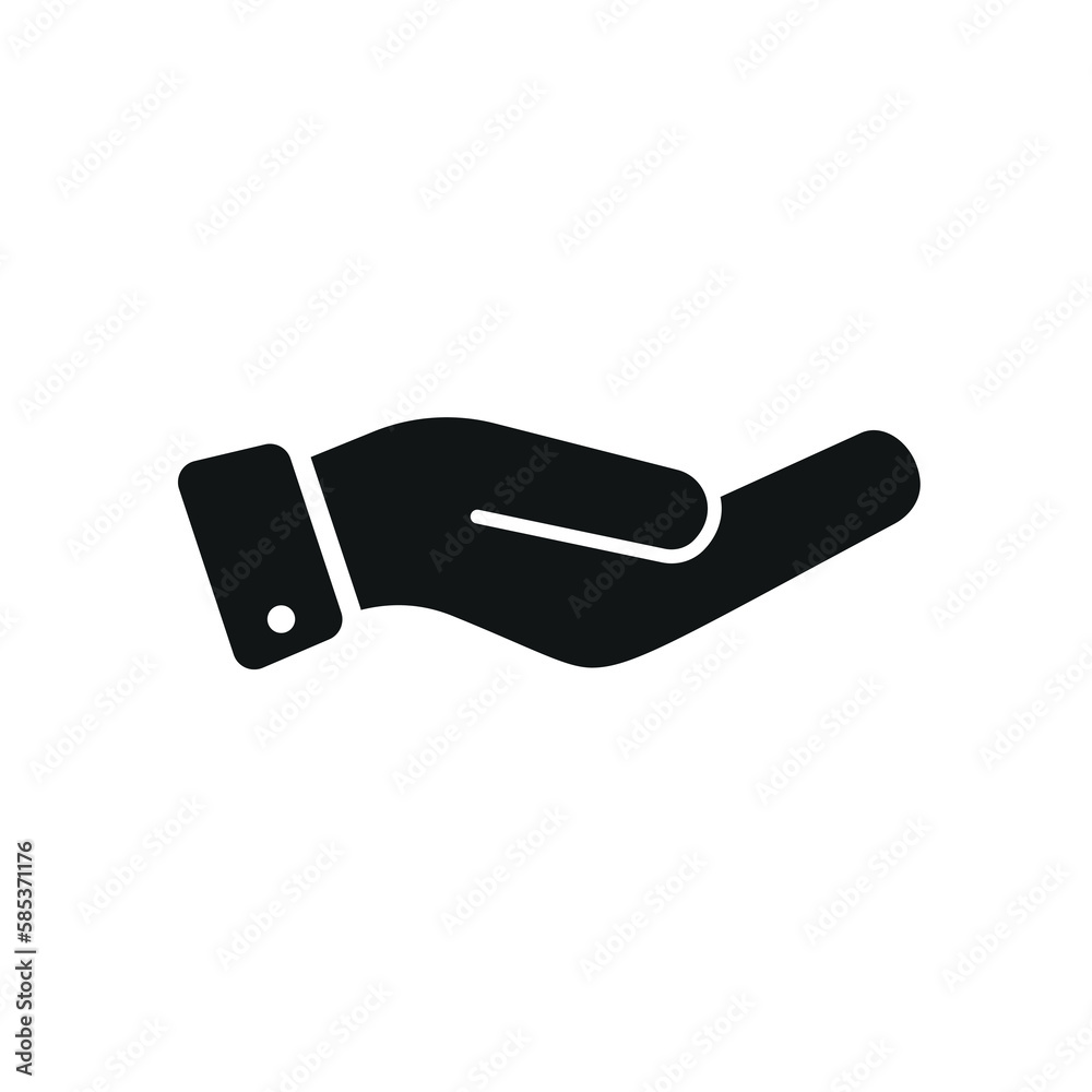 flat of the hand icon. con isolated on white background. Simple ...