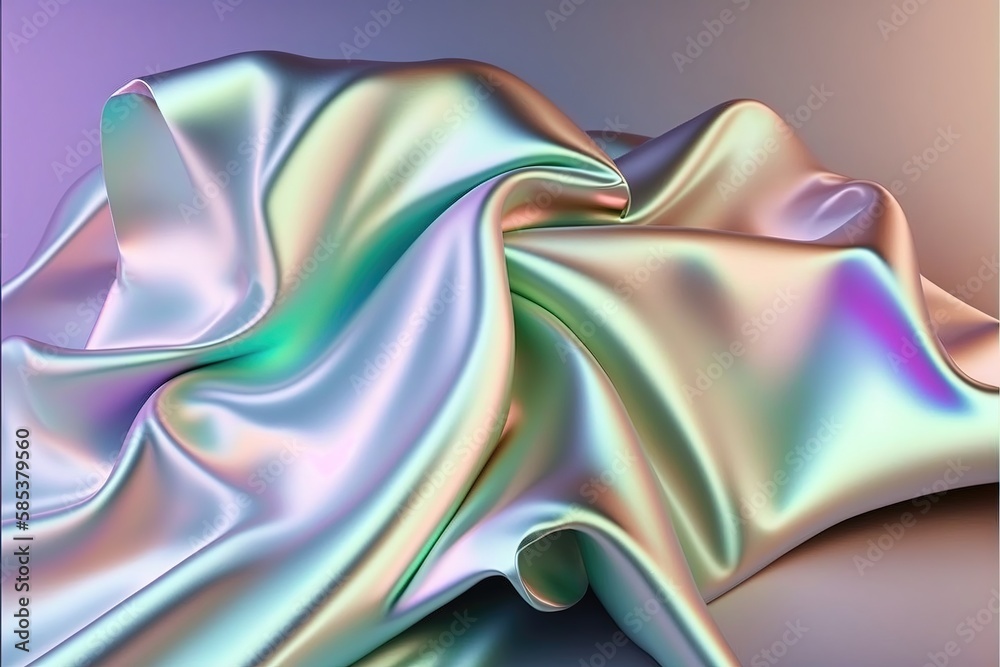 Illustration Stock Silk Shiny Fabric Texture in Pastel Iridescent ...