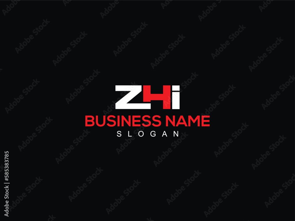 Vector de Stock Initial Logo ZHI zh Business Letter, Minimal zhi Logo ...