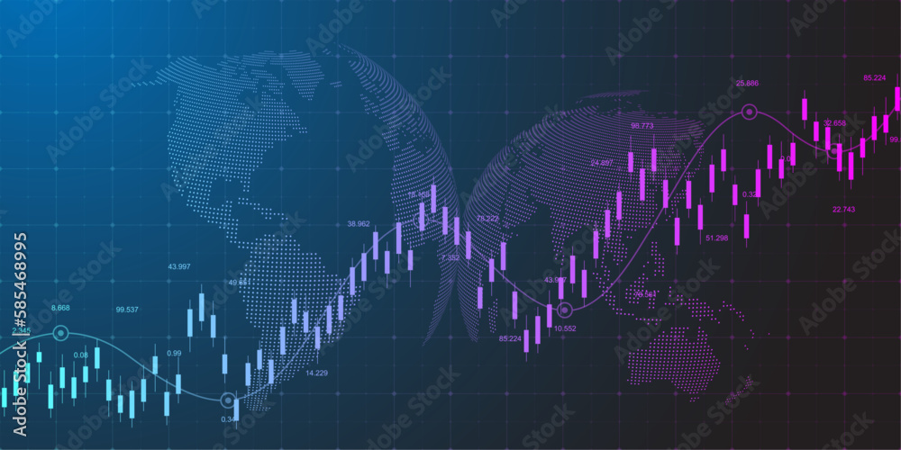 Financial data graph chart background. Business background with ...