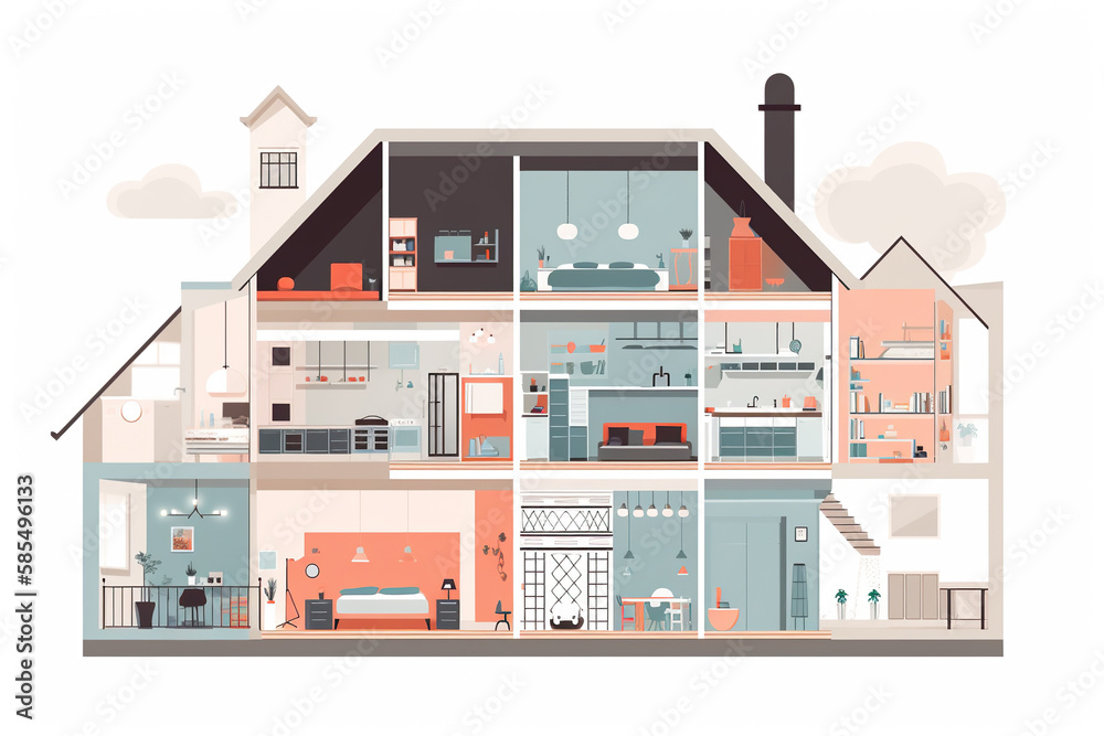 Illustration Stock A cross section or sectional view showing the ...
