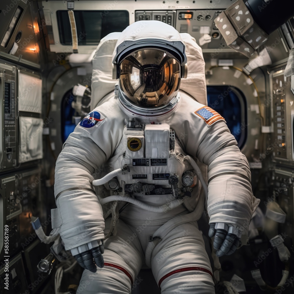 An astronaut exploring an alien planet. A high-tech astronaut from the ...