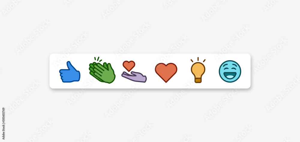 Vector de Stock Linkedin reactions. social media post emoticons ; thumb ...