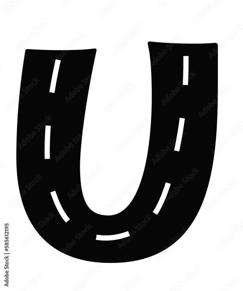 Ilustración de Stock Race Track Alphabet SVG,Road Numbers,Letters,Road ...