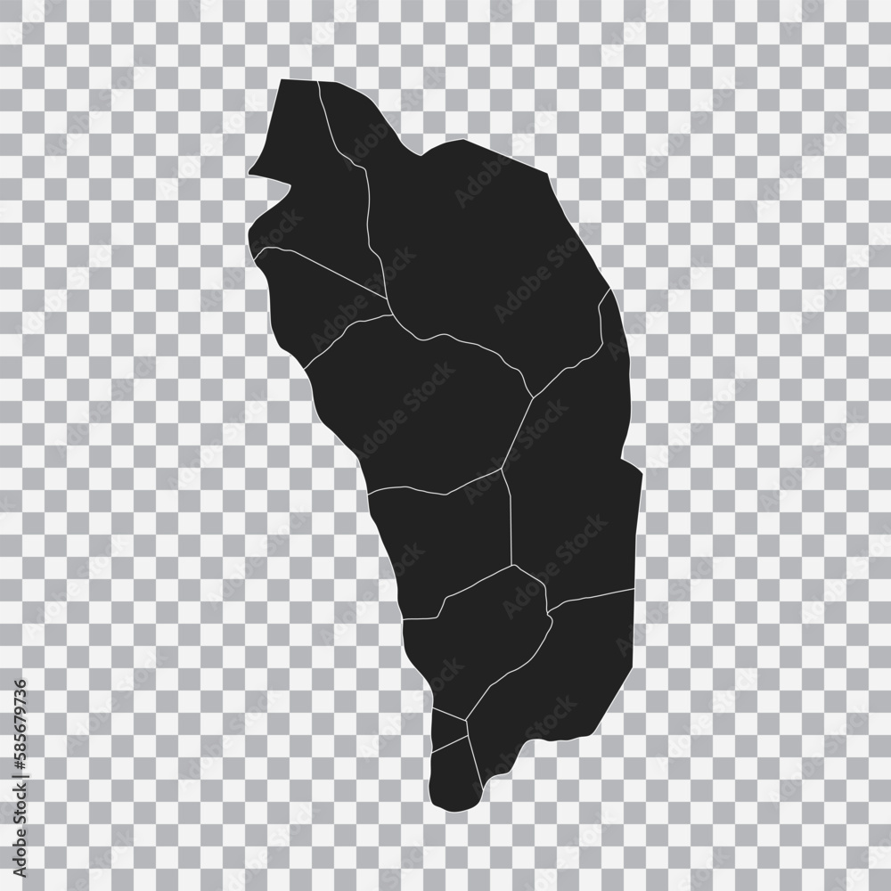Political map of the Dominica isolated on transparent background ...