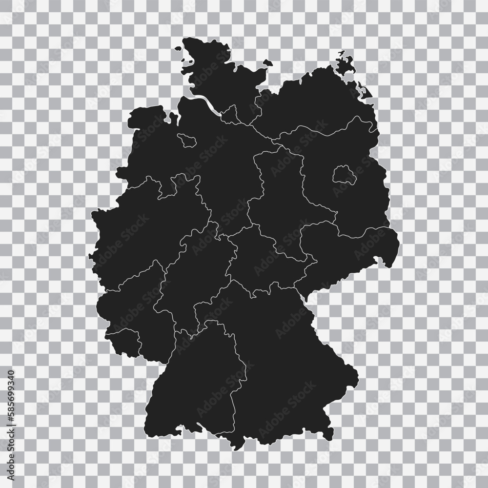 Political map of the Germany isolated on transparent background. Vector. 素材庫向量圖 | Adobe Stock